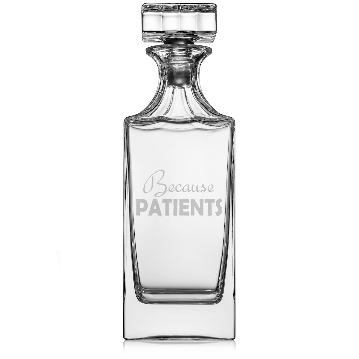 30 oz Glass Whiskey Decanter with Glass Stopper Gift Because Patients ...