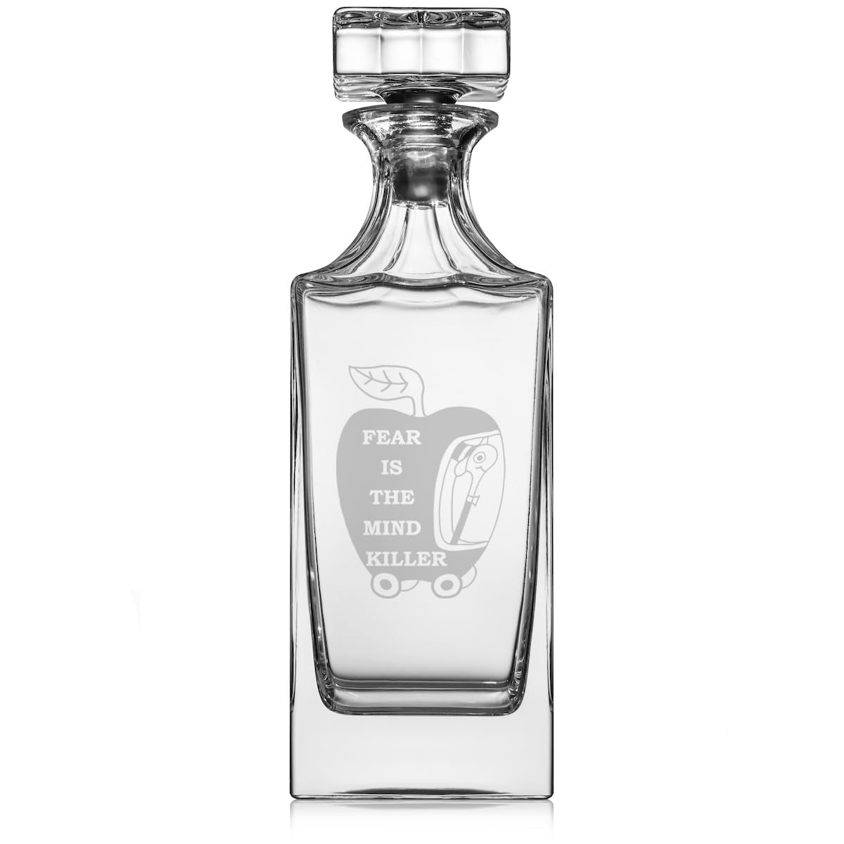 30 oz Glass Whiskey Decanter with Glass Stopper Gift Fear Is The Mind ...