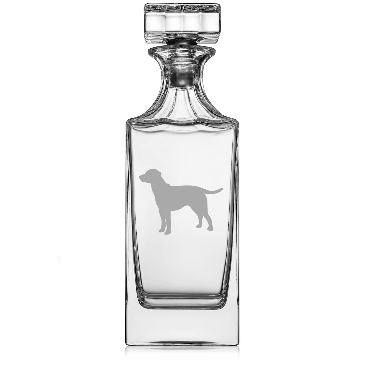 30 oz Glass Whiskey Decanter with Glass Stopper Gift Lab Labrador ...