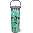 30 oz Horse Tumbler with Handle and Flip Straw, Vacuum Insulated Water ...