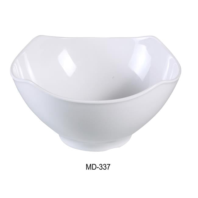 30 oz Milando Square Bowl - Melamine, White - 7 x 7 x 3.5 in. - Pack of ...