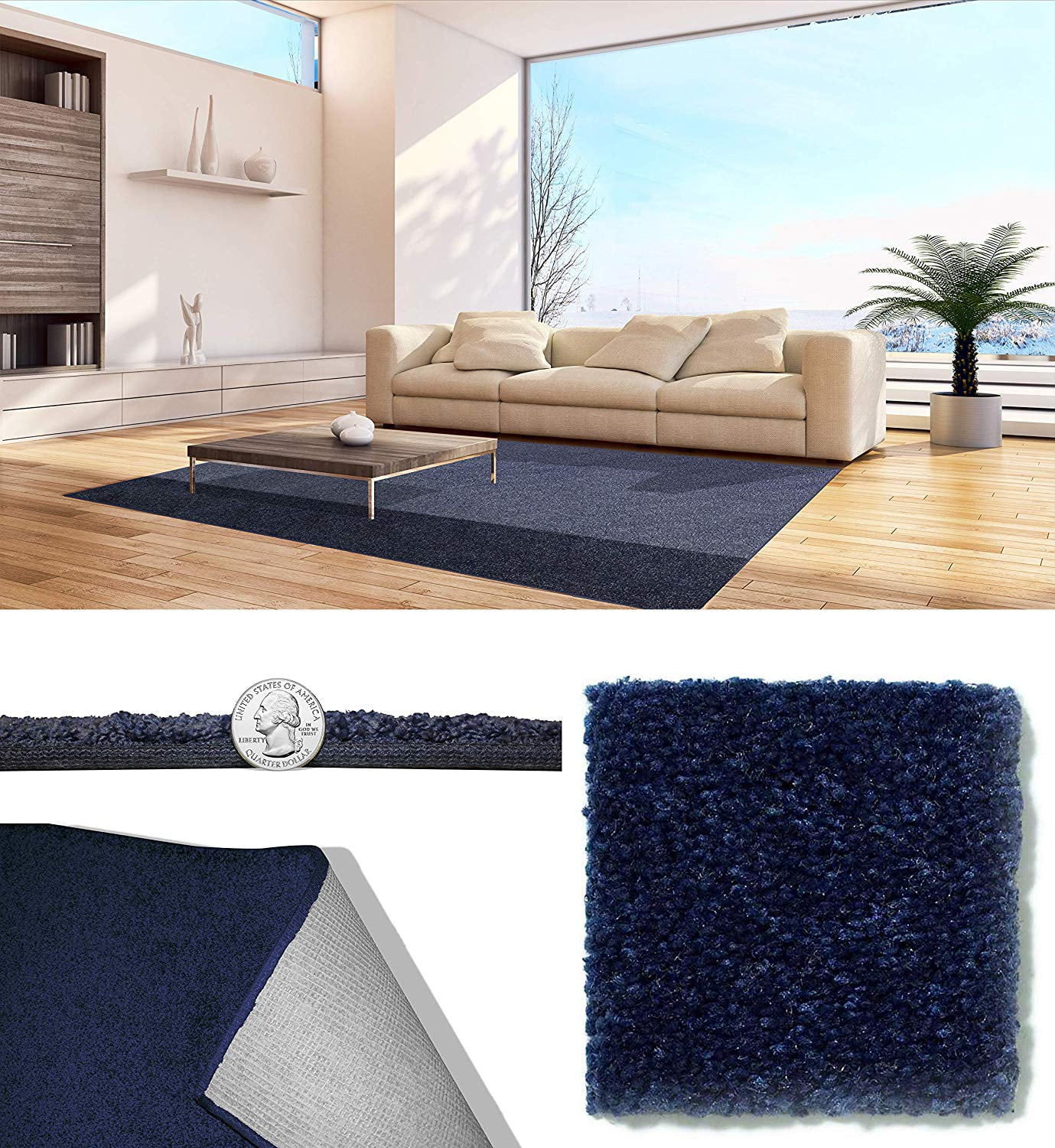 30 oz Soft and Cozy Area Rugs 1/2" Thick Cut Pile Polyester Material ...