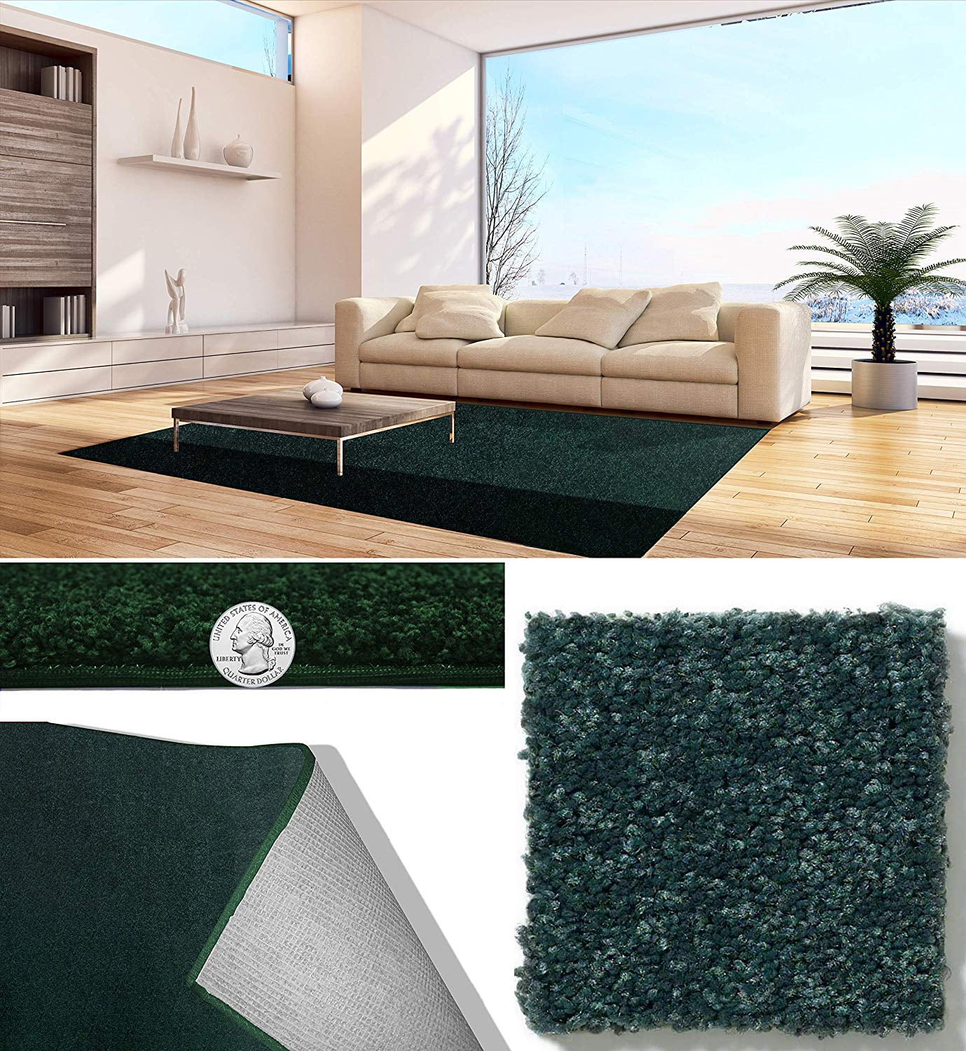 30 oz Soft and Cozy Area Rugs 1/2" Thick Cut Pile Polyester Material ...