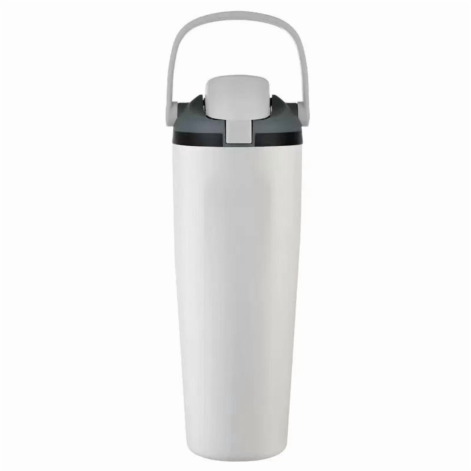 30 oz Sports Water Bottle with Straw & Handle, Plastic Shell ...