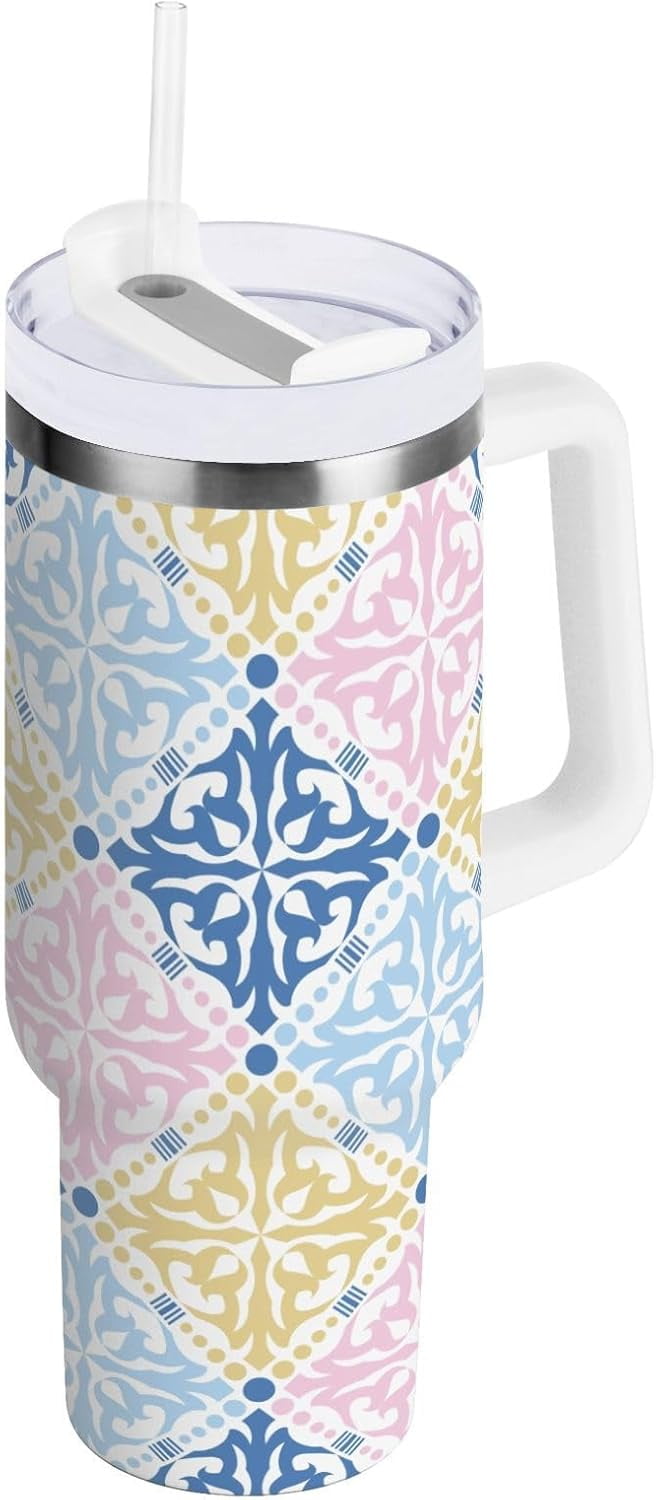 30 oz Tumbler with Handle Lid and Straw Insulated Water Tumbler ...