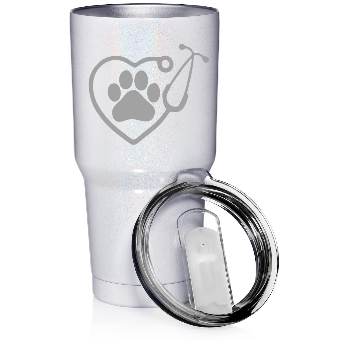30 oz Tumbler Stainless Steel Vacuum Insulated Travel Mug Cup Heart ...