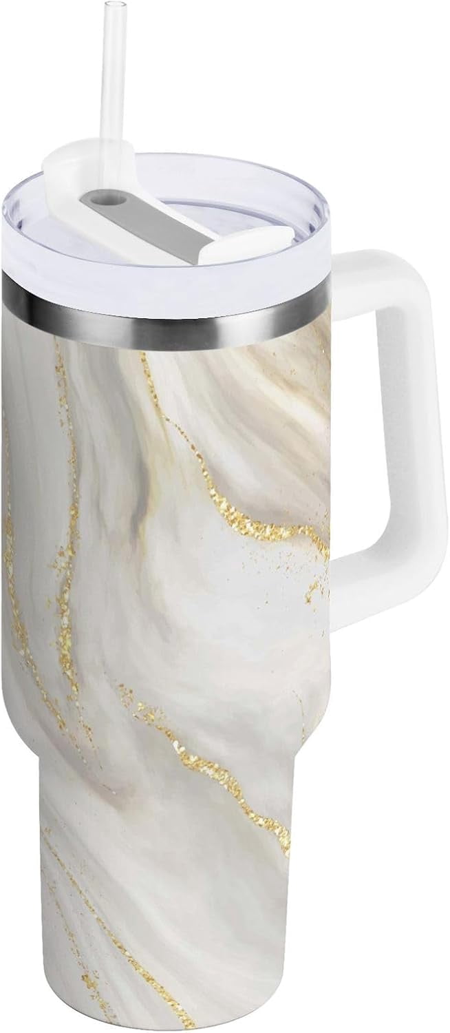 30 oz Tumbler with Handle Lid and Straw Insulated Water Tumbler ...