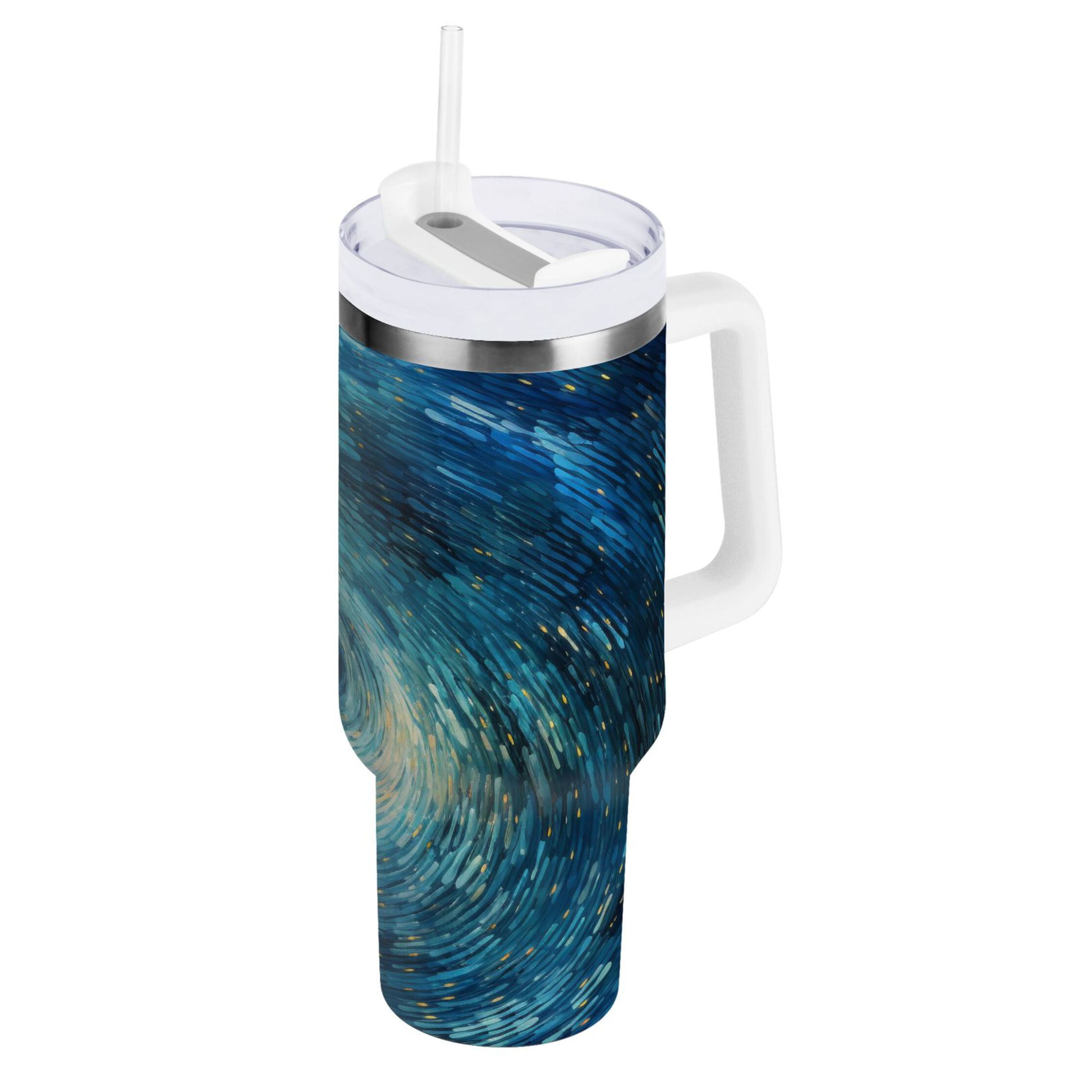 30 oz Tumbler with Handle and Straw Lid Black Hole and Nebula Vacuum ...