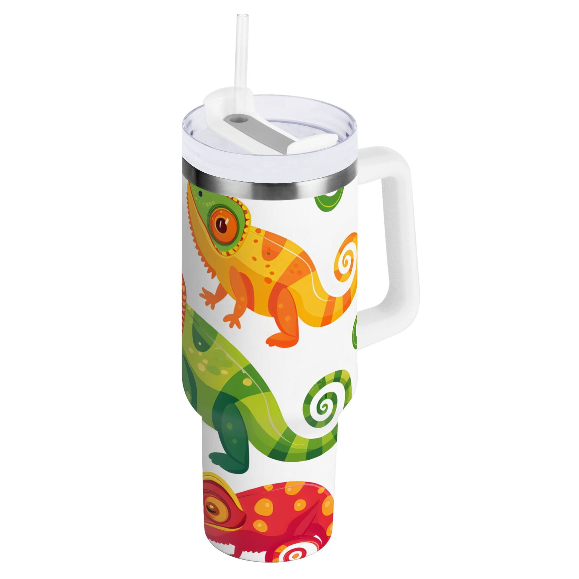 30 oz Tumbler with Handle and Straw Lid Vacuum Insulated Cup Leak-Proof ...