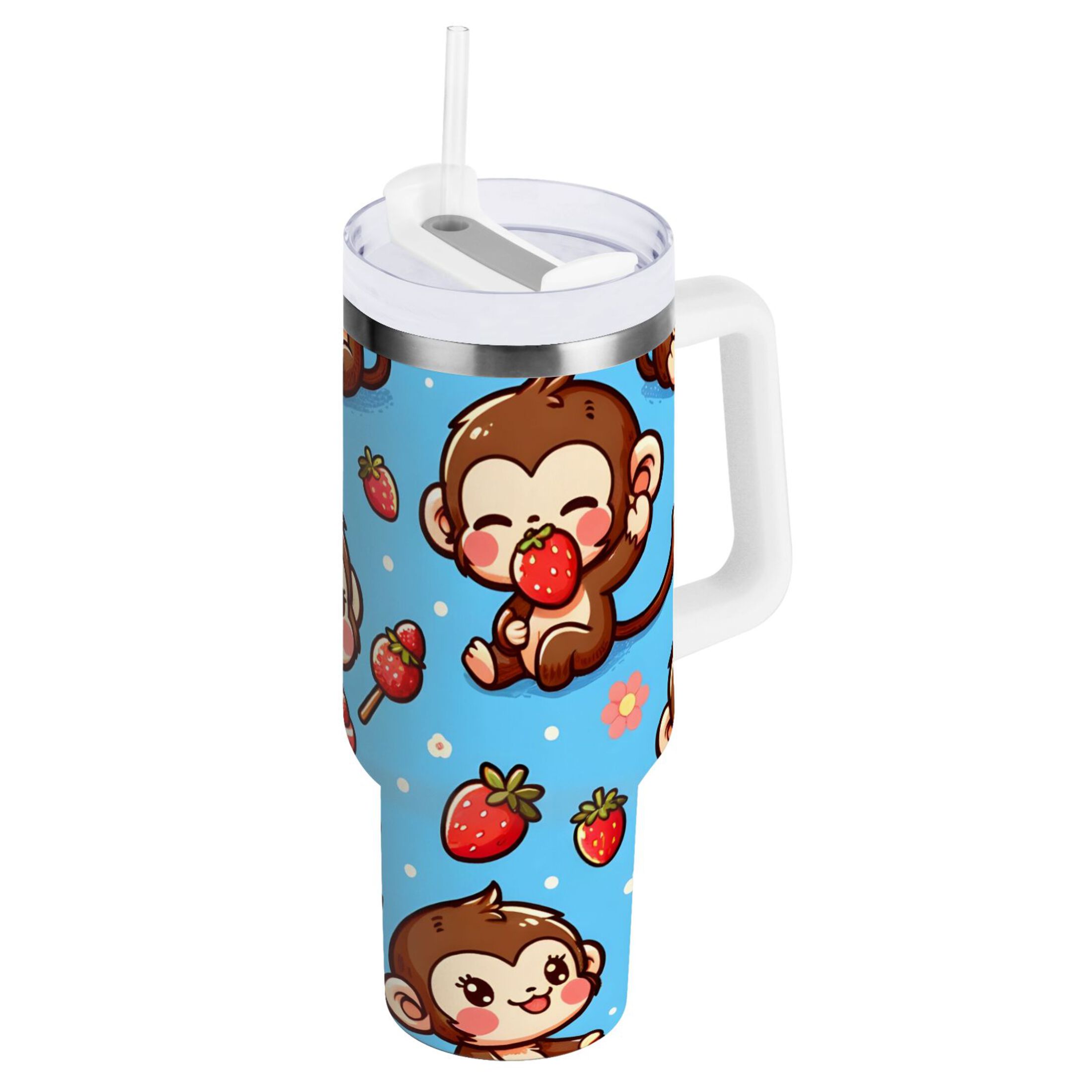 30 oz Tumbler with Handle and Straw Lid Vacuum Insulated Cup Leak-Proof ...