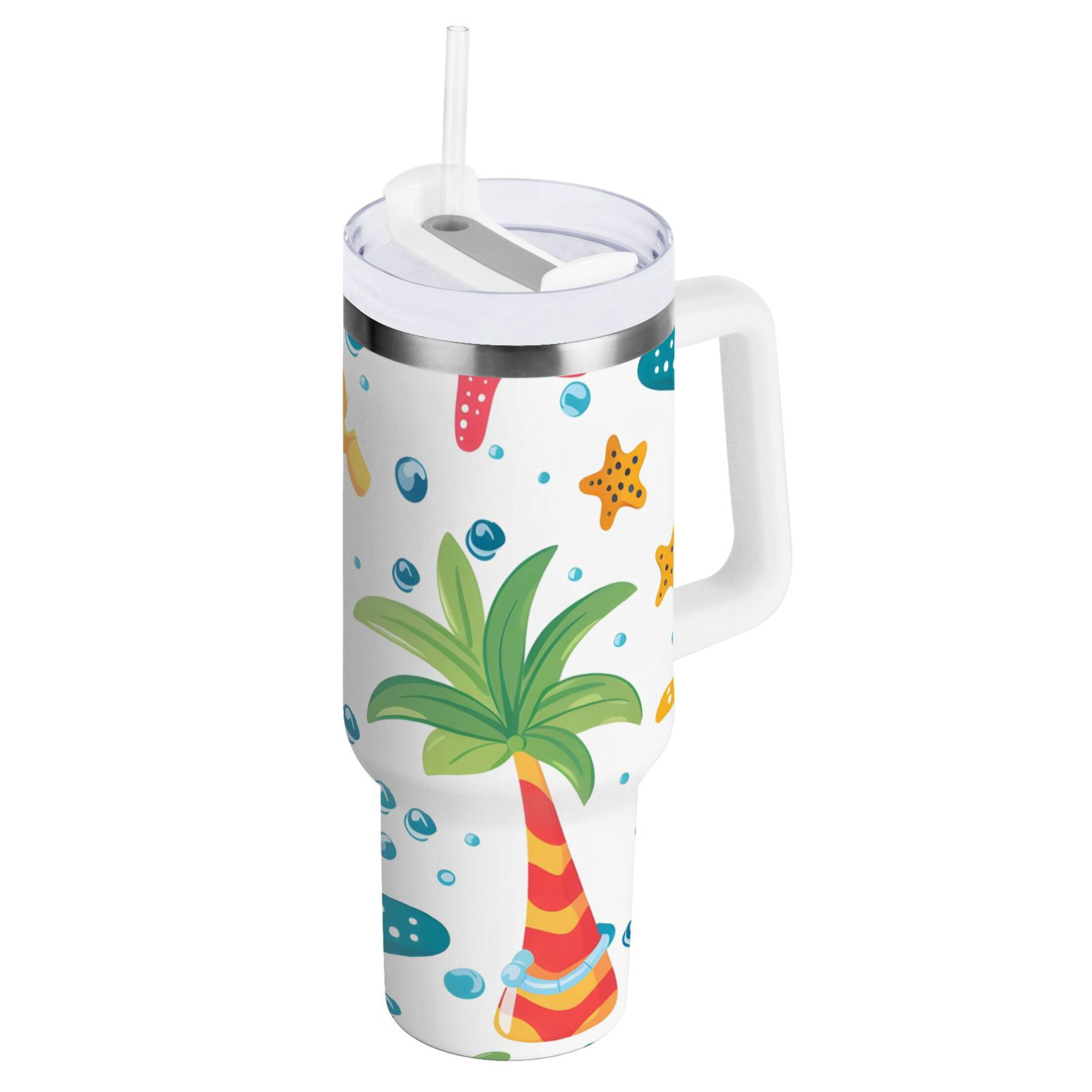 30 oz Tumbler with Handle and Straw Lid Vacuum Insulated Cup Leak-Proof ...