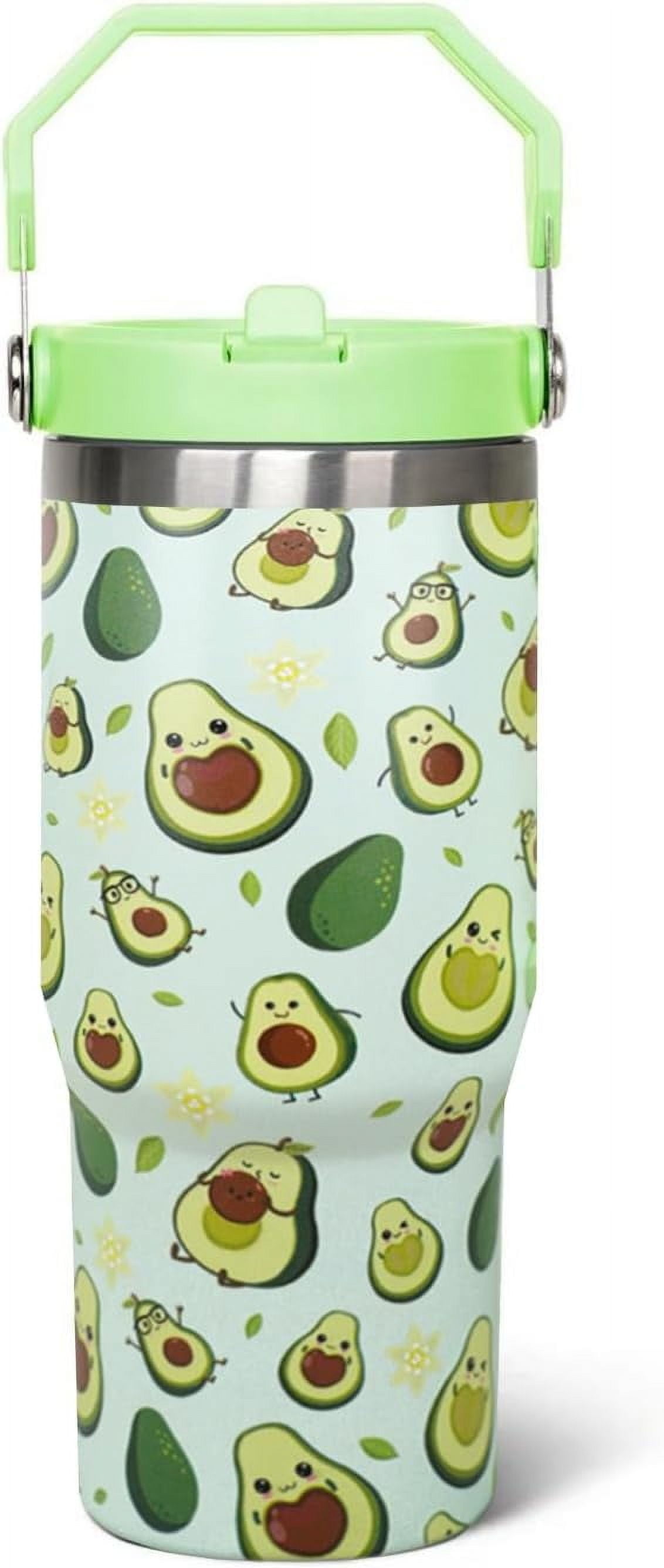 30 Oz Avocado Flip Tumbler With Handle,Avocado Coffee Travel Mug Cup ...