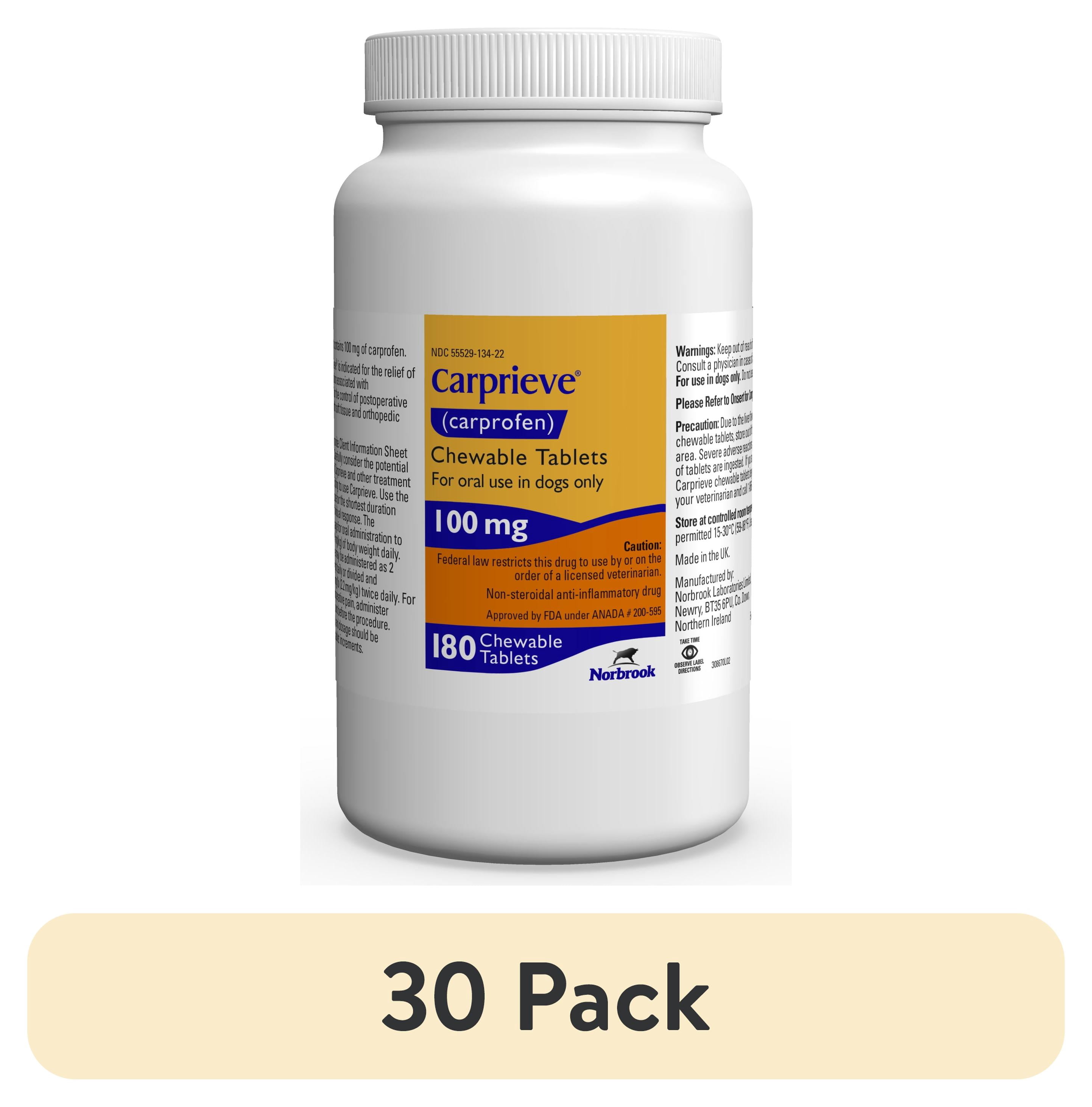 Carprieve (Carprofen) Chewable Tablets, 100 mg, Inflammation and Pain ...