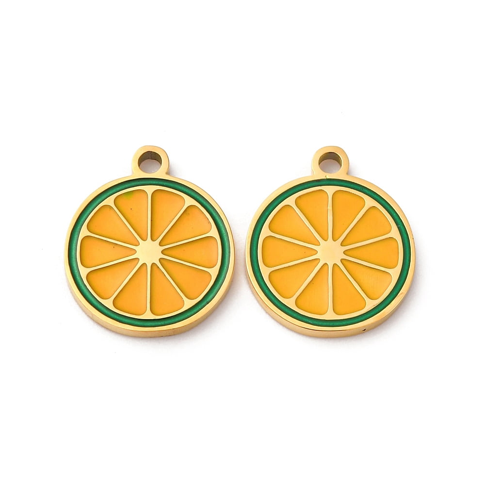 30 pc Fruit Seris 304 Stainless Steel Enamel Charms Ion Plating(IP ...