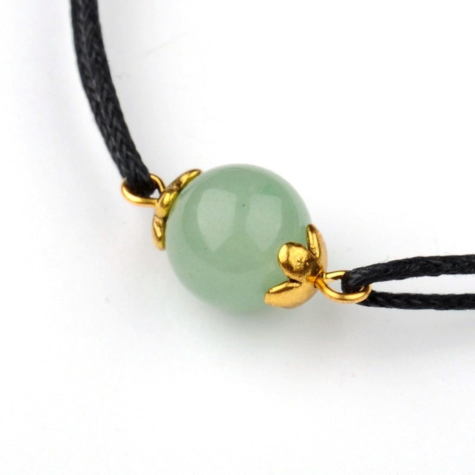 30 pc Gemstone Adjustable Link Bracelets with Alloy Bead Caps and Waxed ...