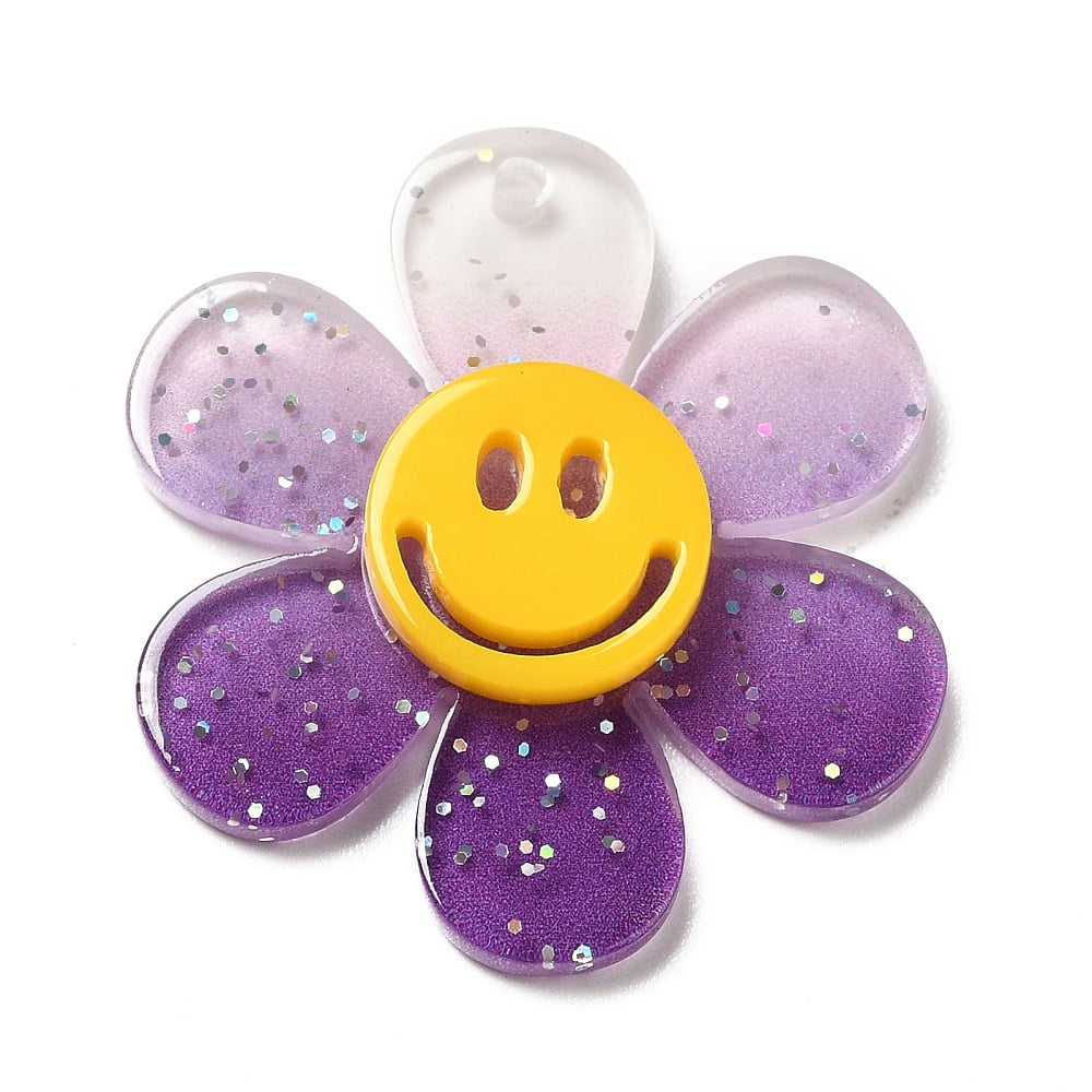 30 pc Gradient Color Transparent Acrylic Pendants with Sequins ...