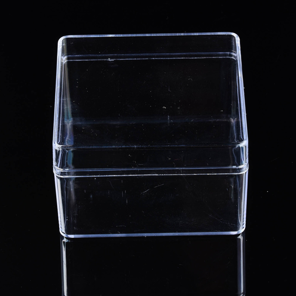 30 pc Polystyrene Plastic Bead Storage Containers Square Clear 8x8x5cm ...