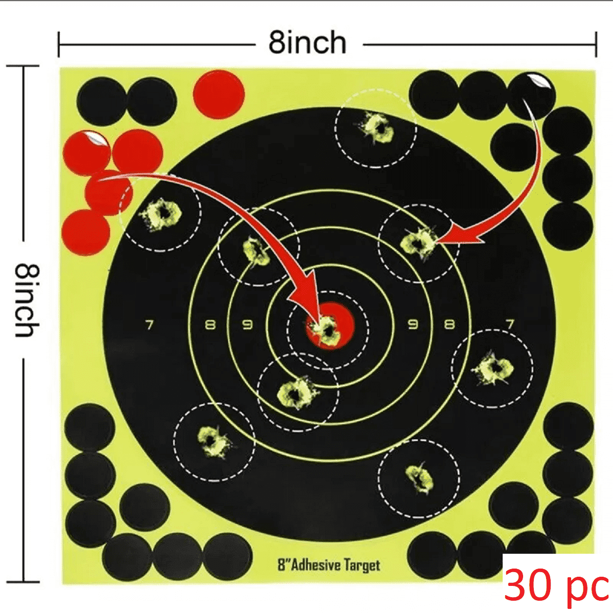 30 pc Reactive Splatter Shooting Targets Instant Feedback Self-Adhesive ...