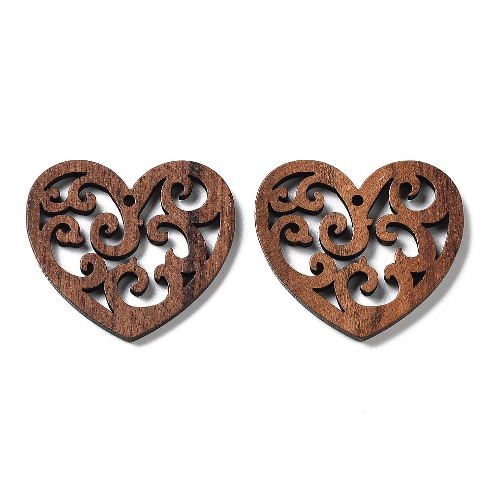 Wooden Heart Charms Bestewelry Wood Dangle Earrings Making Kit - 60 ...