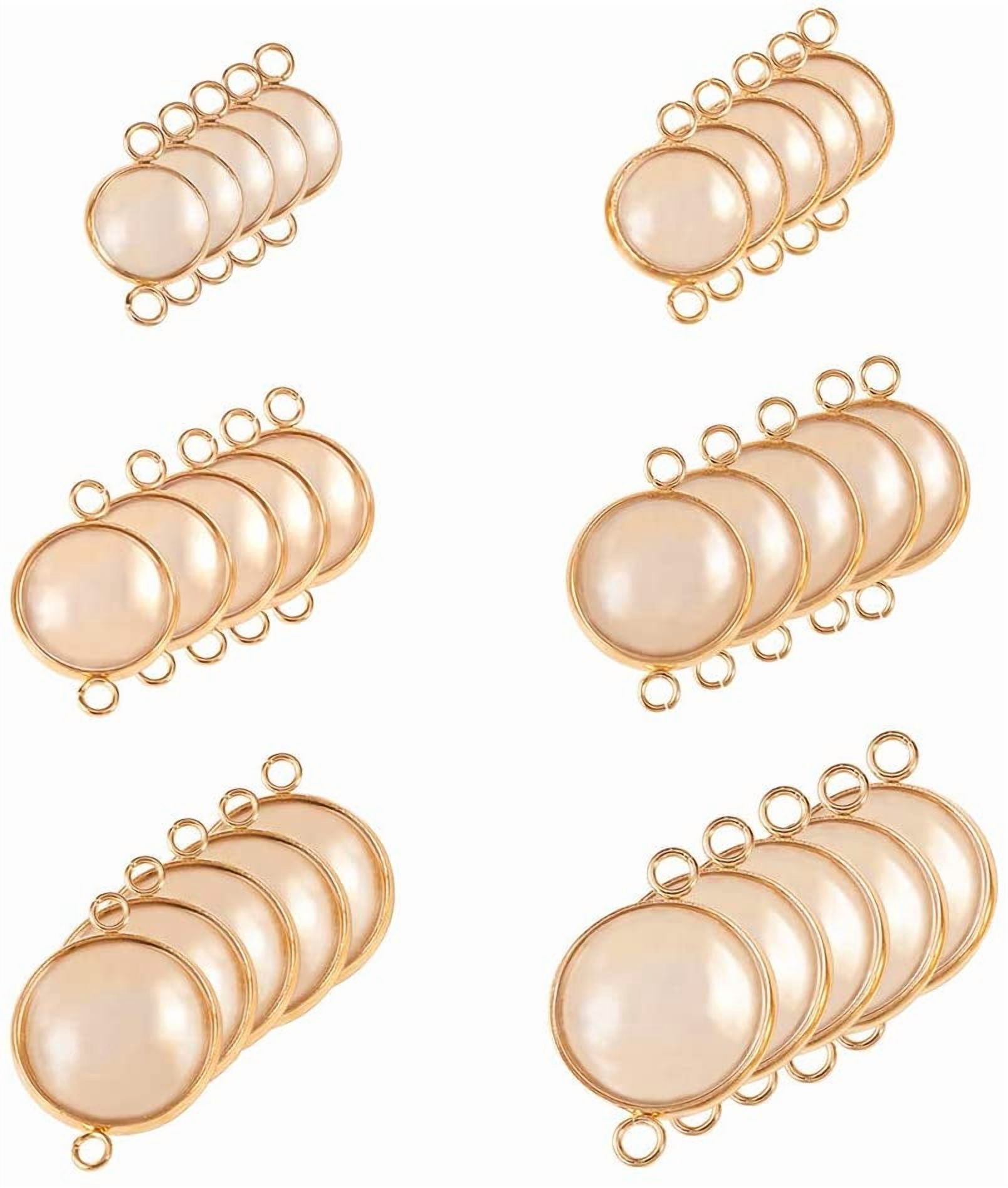 30 pcs 6 Sizes 304 Stainless Steel Bezel Pendant Blanks Golden Pendant ...