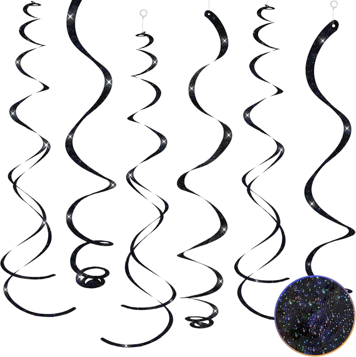 30 pcs Black Hanging Swirls Decorations Swirl Party Decorations Plastic ...
