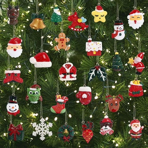 30 pcs Christamas Tree Decorations Clearance,Mini Resin Ornaments for ...