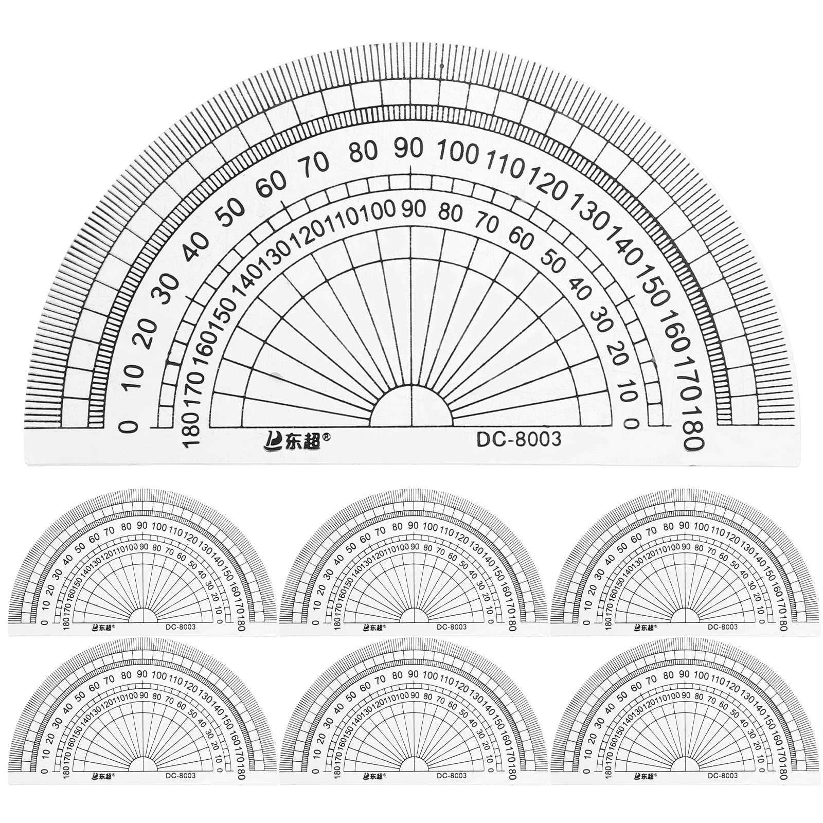30 pcs Clear Plastic Protractor Math Protractor 180 Degrees Protractor ...
