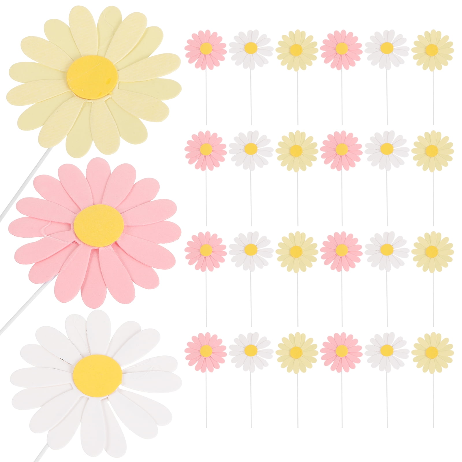 30 pcs Daisy Cupcake Toppers Flower Cake Topper Daisy Flower Cake Picks ...