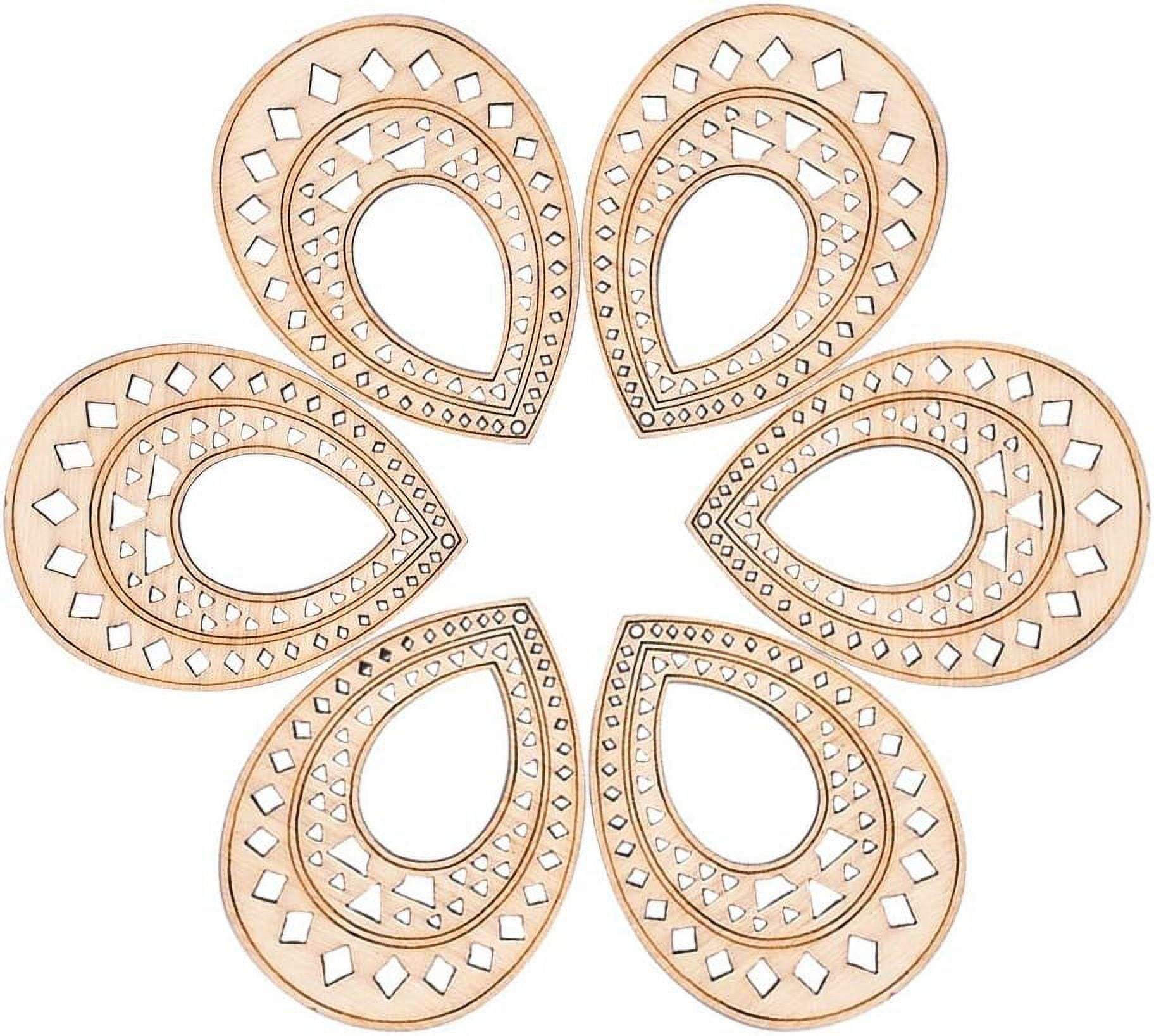30 pcs Drop Shape Undyed Hollow Wood Big Pendants - Walmart.com