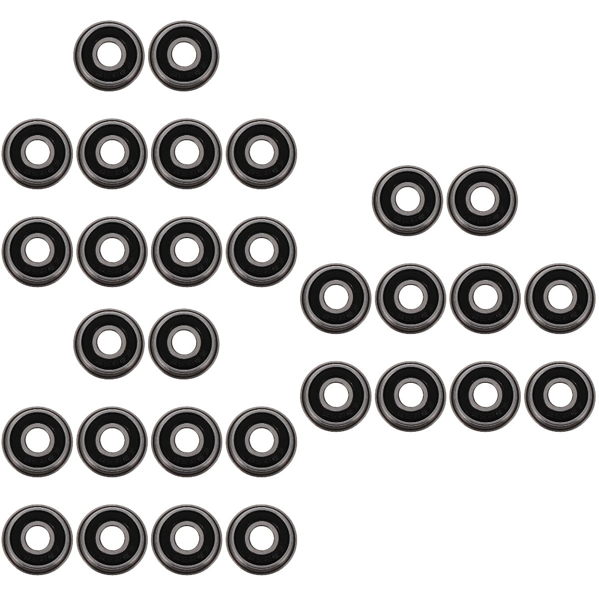 30 pcs F695-2RS Ball Bearings Deep Groove Flanged Ball Bearings (Silver ...