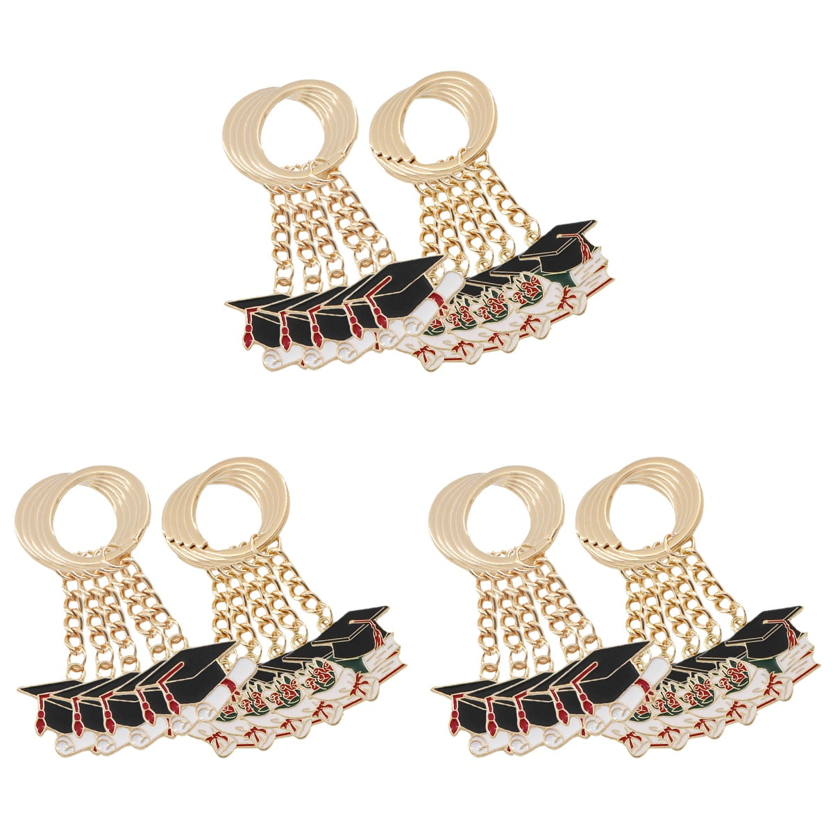 30 pcs Graduation Themed Keychains Graduation Bachelor Cap Keyring Bag ...