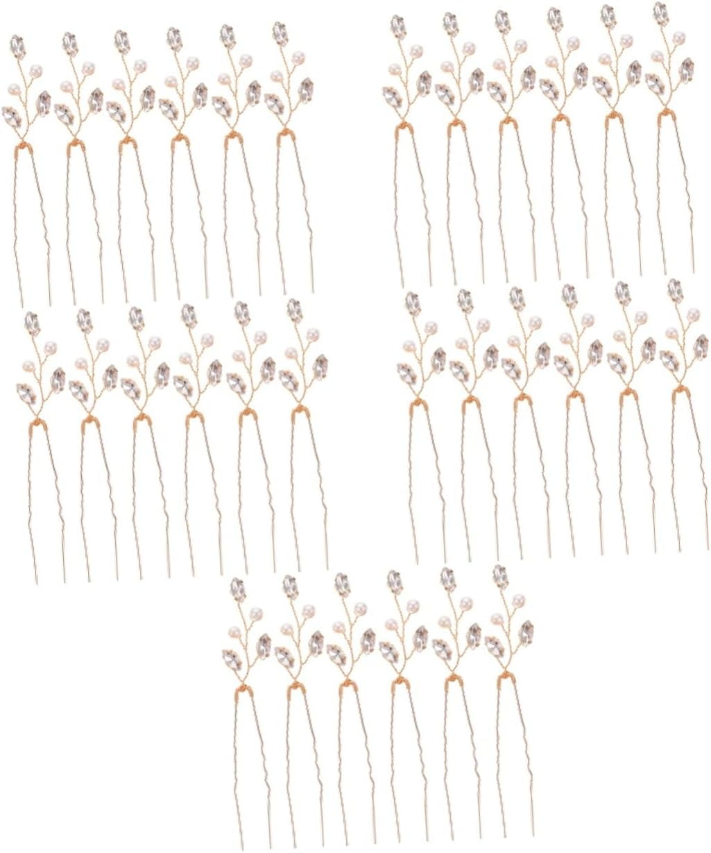 30 pcs Hairpin bun hair u shaped hair pin u hair fork bridal pearl pin ...
