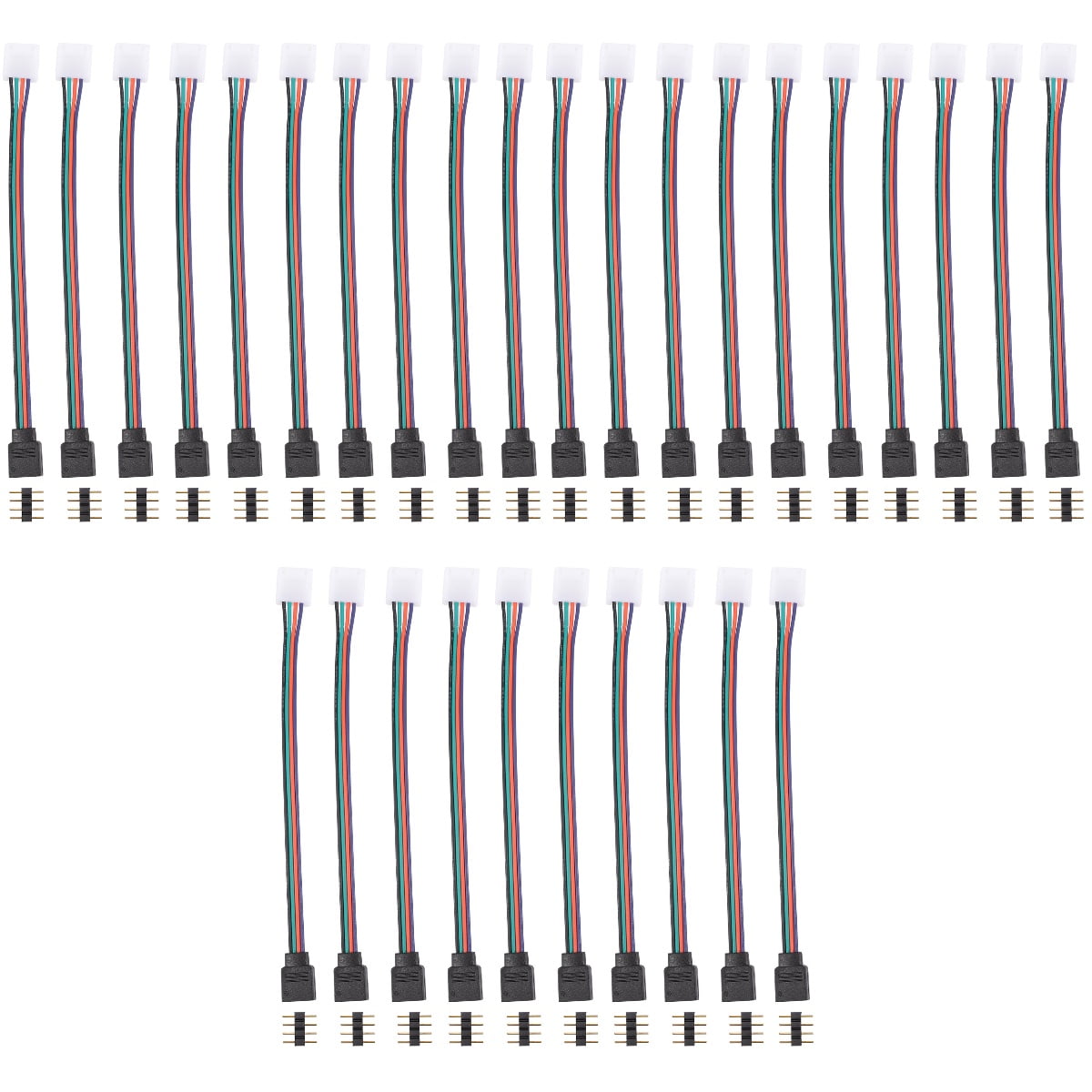 30 pcs LED Light Strip Connector 4 Pin LED Connector RGB Connector ...