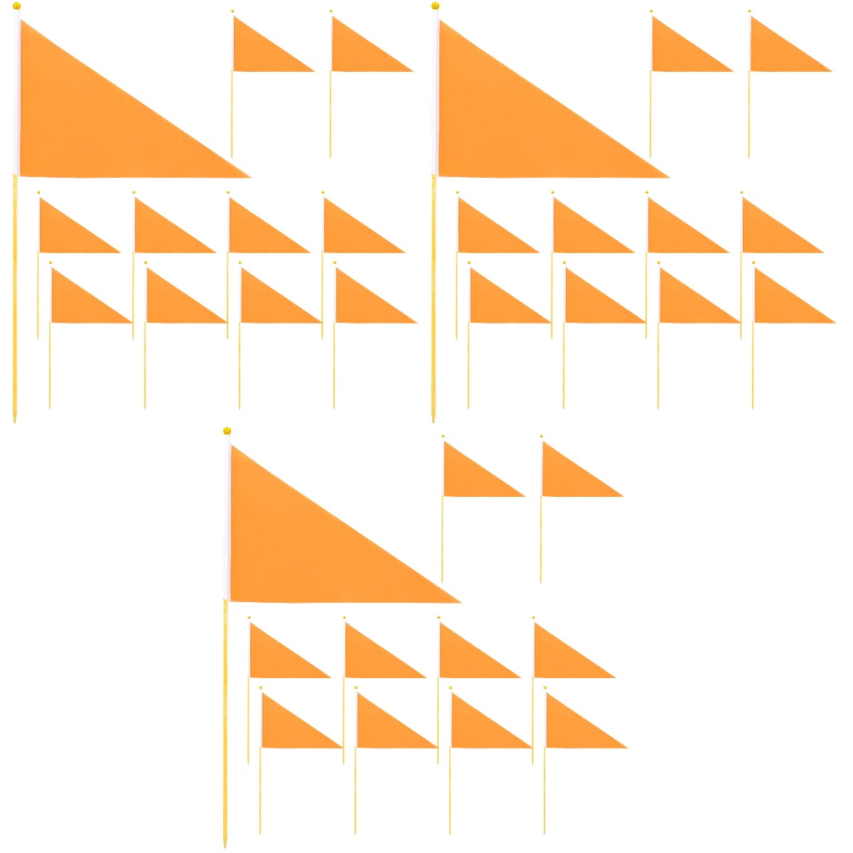 30 pcs Marking Flags Garden Lawn Marking Flags Construction Triangle ...