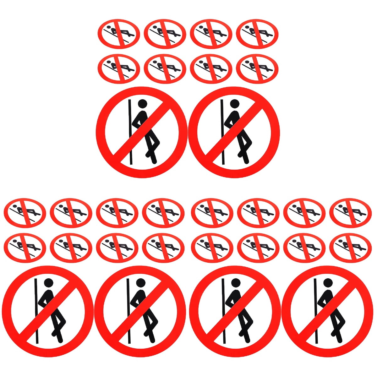 30 pcs No Leaning On Sign Stickers Self adhesive Warning Stickers ...