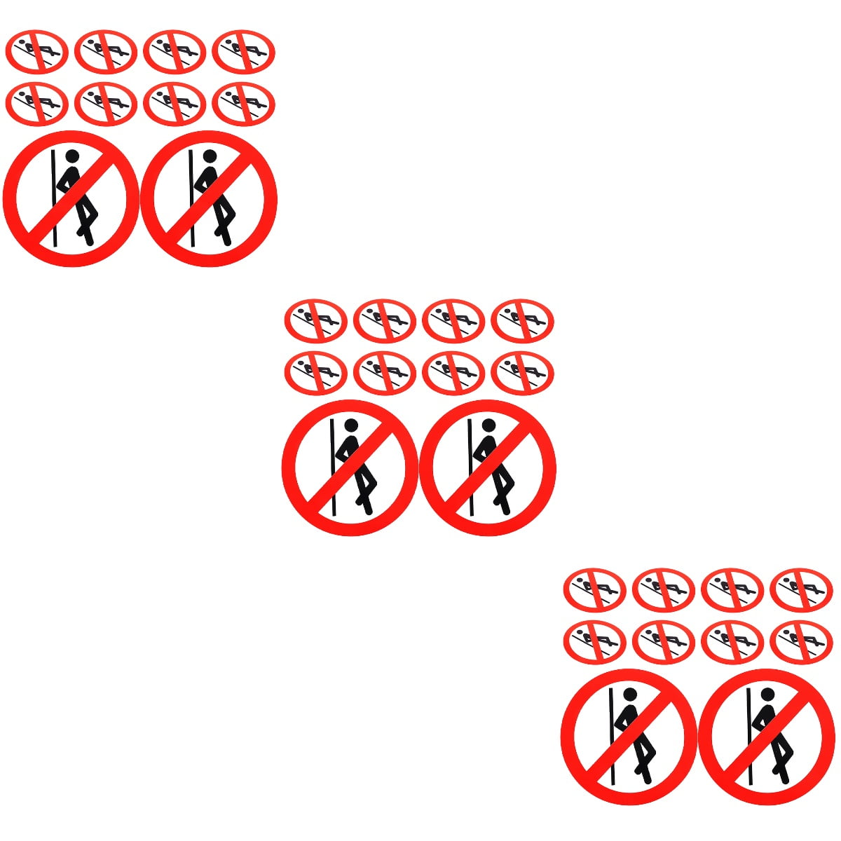 30 pcs No Leaning Sign Stickers Self Safety Warning Sign Stickers ...