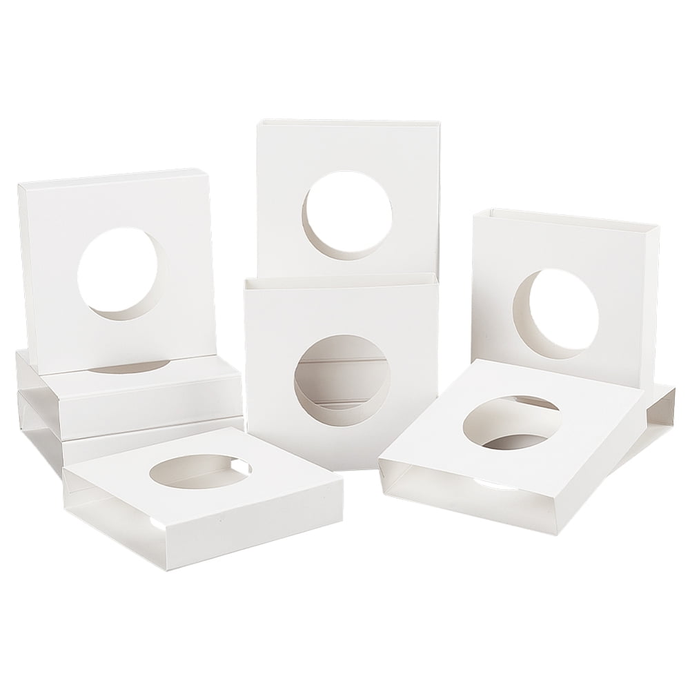 30 pcs Square Cardboard Gift boxes with Hollow Window White Round ...