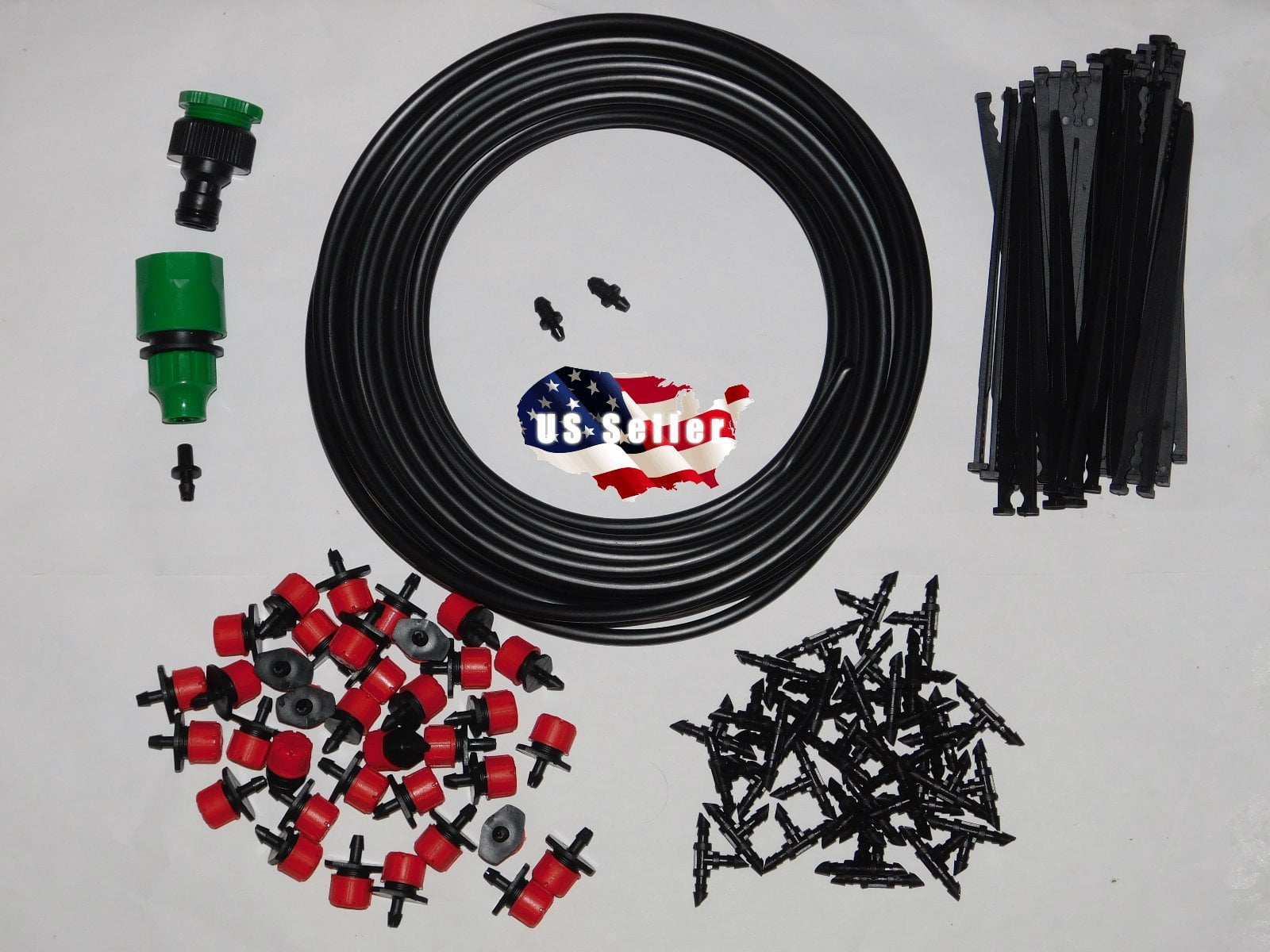 30 plants Drip Irrigation System, Plant Self Watering, 80Ft 1/4 tubing ...