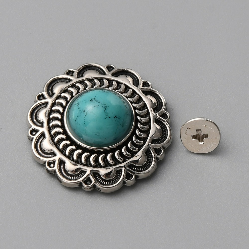 30 set Zinc Alloy Decorative Rivets with Turquoise and Iron Screws for ...