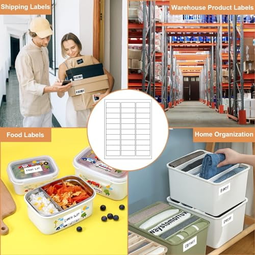 30-up 1" X 2-5/8" Address Mailing Labels for Laser and Inkjet Printers ...