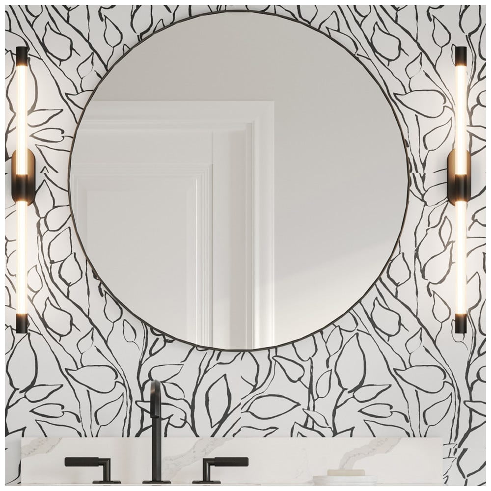 30" x 1" Matte Black Circular Metal Frame mirror - Walmart.com