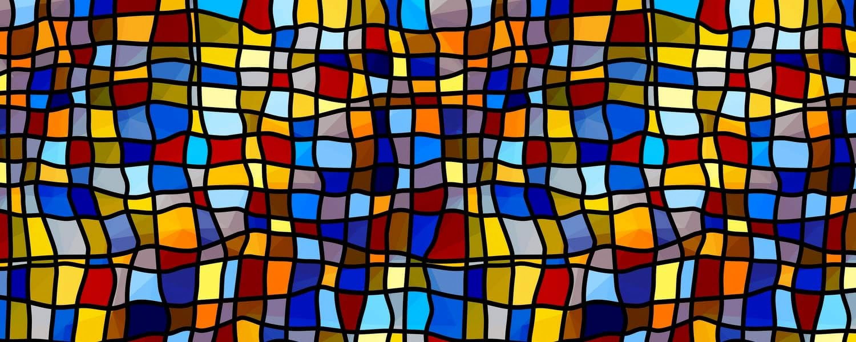 30 x 12 Symphony Stained Glass Pattern Window Film Static Cling Film UV ...