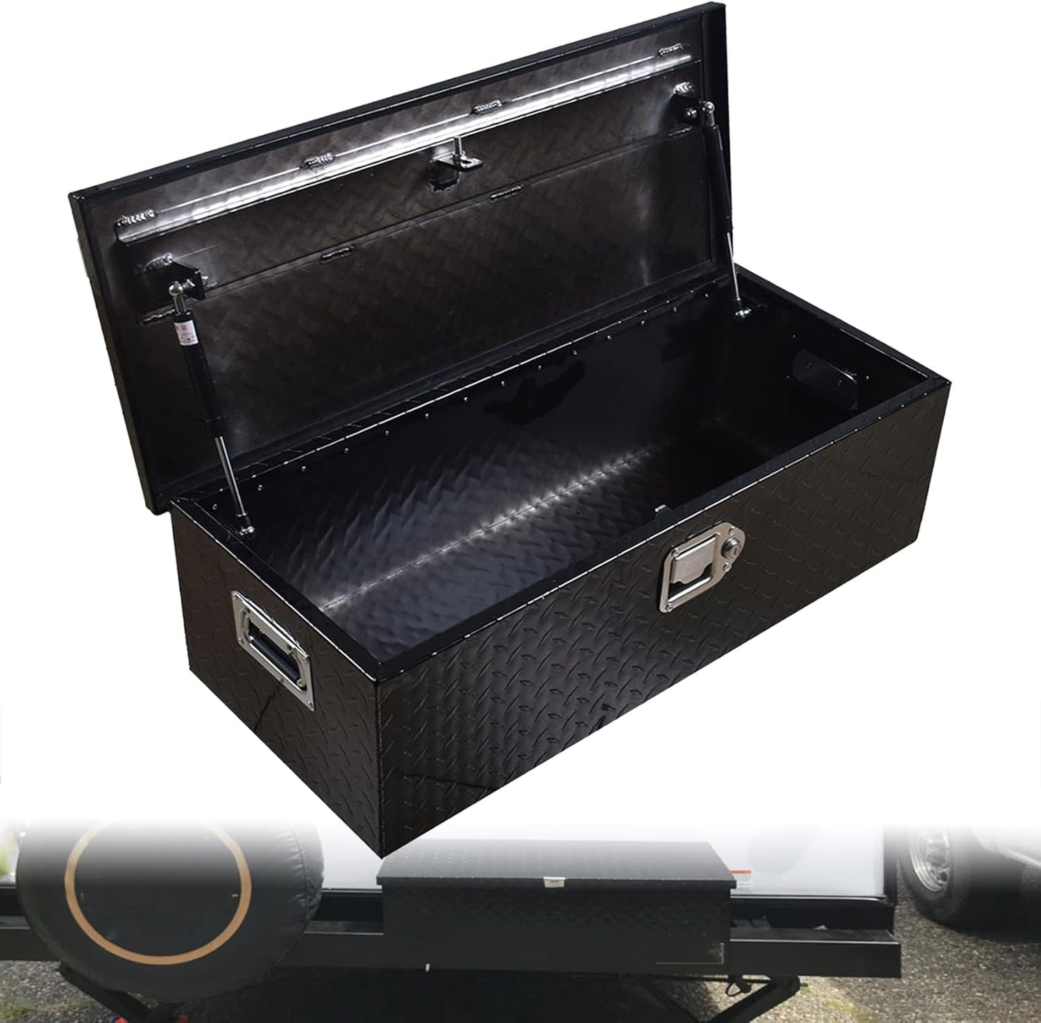 30 x 13 x 9.84 Inch Aluminum Pickup Truck Trailer Tool Box Truck ...