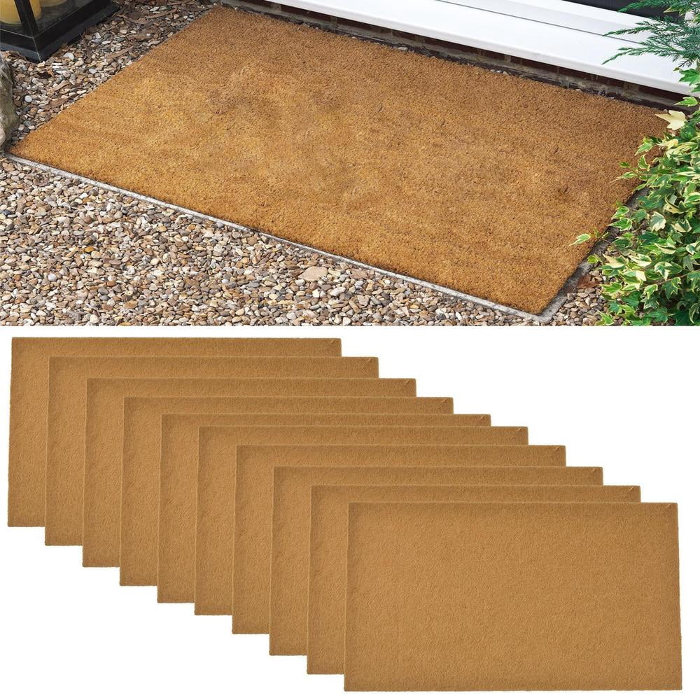 30"x 17" Blank Doormats 10 Pack, Artificial Coir for Indoor Outdoor ...