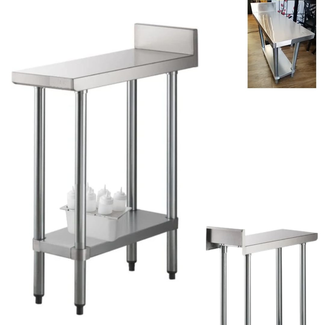 30" x 18" NSF Stainless Steel Restaurant Kitchen Filler Table with 4 ...