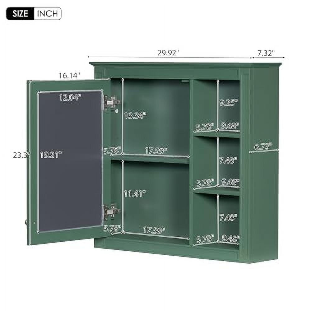 30" x 28" Bathroom Medicine Cabinet with Mirror, Wall Mounted Bathroom ...