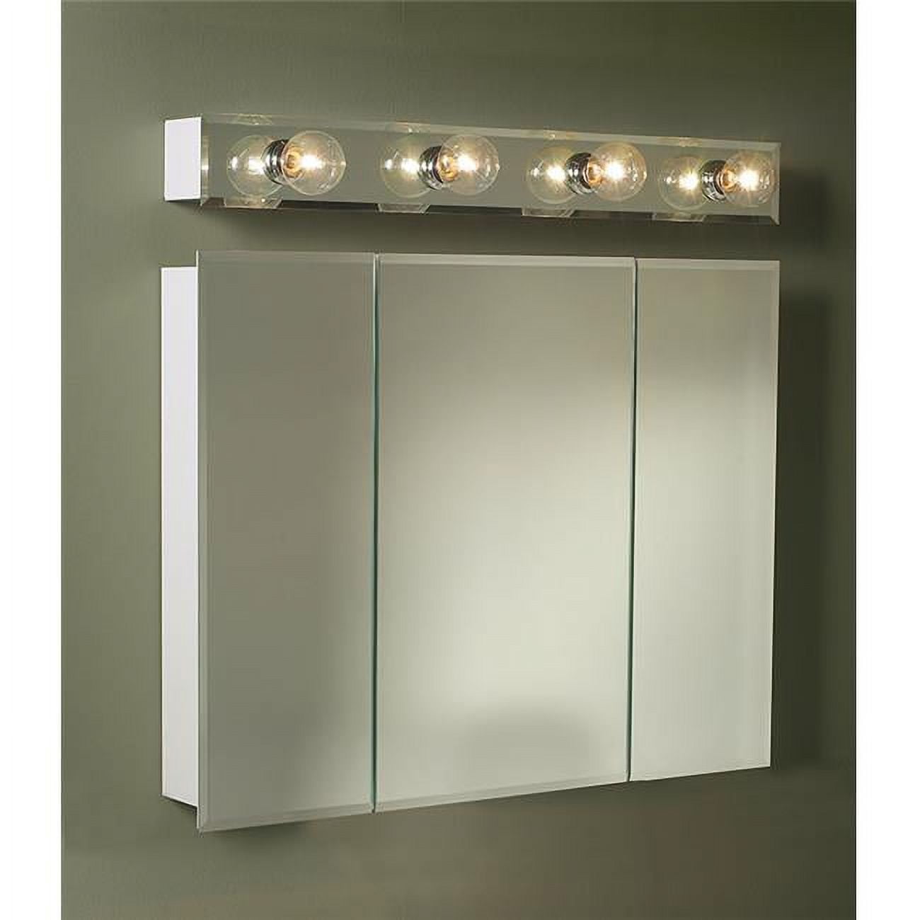 30 x 28 in. Horizon 3 Door Bevel Edge Medicine Cabinet with Stainless ...
