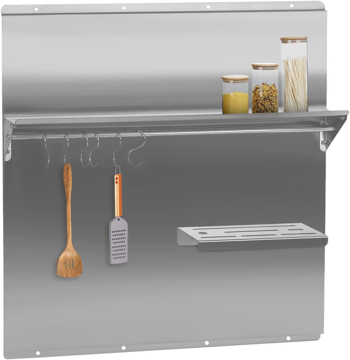 30 x 30.7 Inch Range Backsplash with Shelf, Stainless Steel Backsplash ...