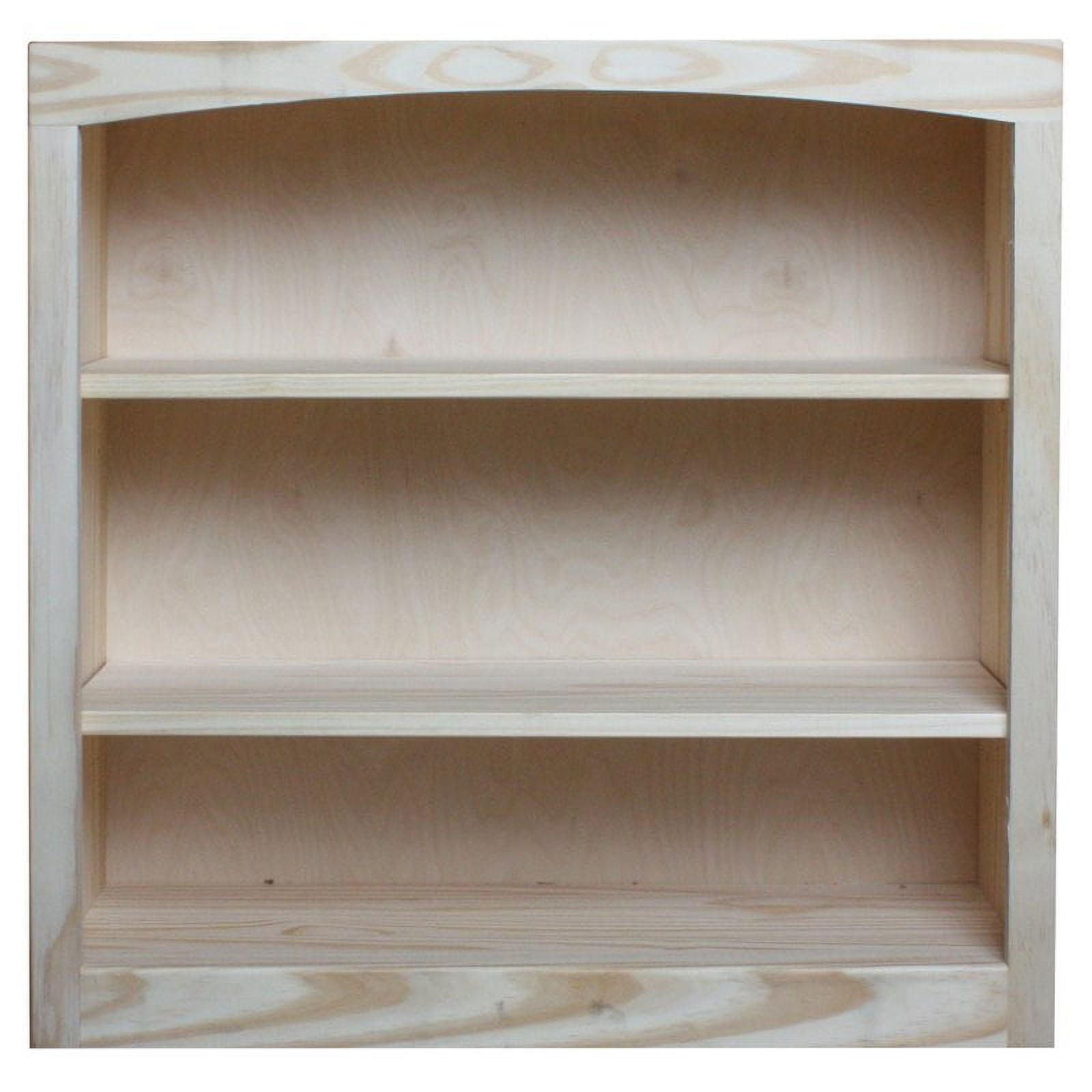 30" x 30" Unfinished Pine Wood Open Bookcase / Bookshelf in Natural ...