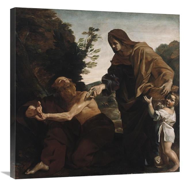 30 x 30 in. Elijah Receiving Bread From the Widow of Zarephath Art ...